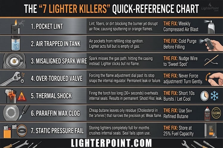 Why Do Torch Lighters Stop Working? The 7 Hidden Lighter Killers